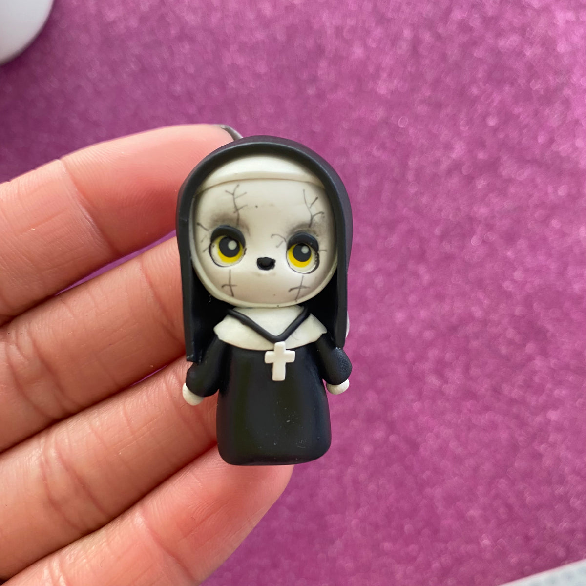 Horror Nun, big eye style, Halloween – ClayBowCo